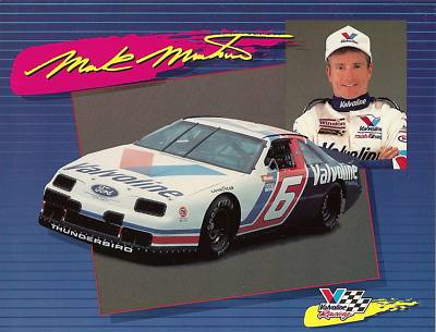 MARK MARTIN 1992 VALVOLINE RACING NASCAR PHOTO POSTCARD | eBay