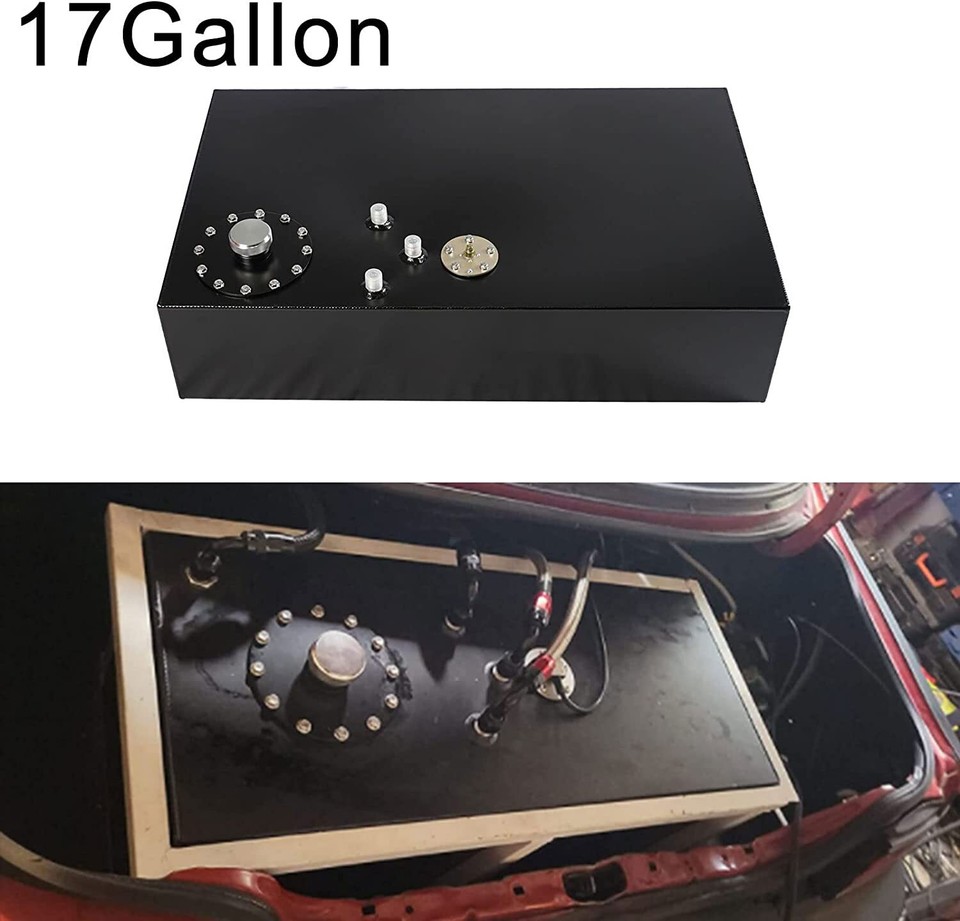 17 Gallon Aluminum Street Rod Fuel Cell Gas Tank with Cap & Level ...