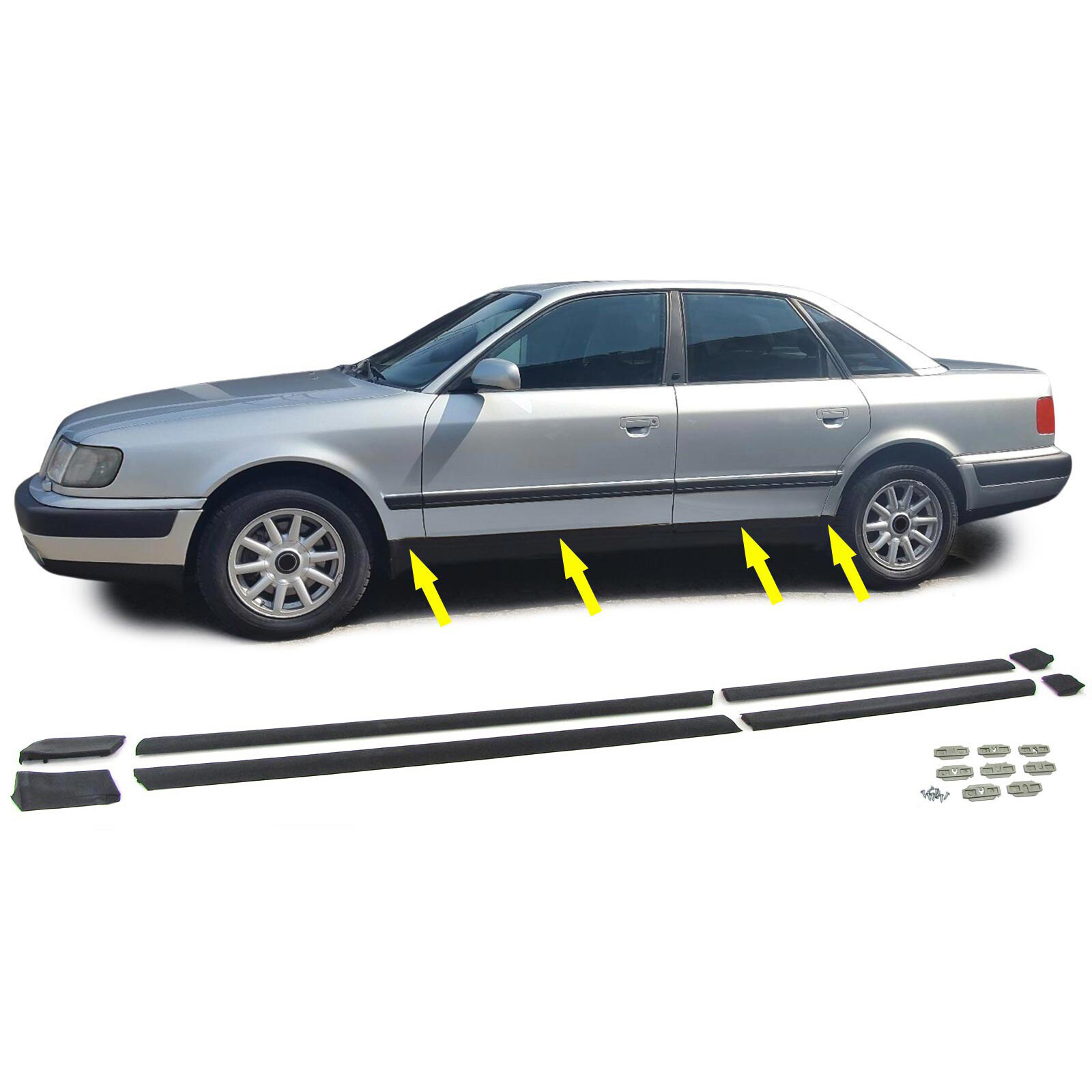 Türleisten Seitenleisten Zierleiste unten LINKS + RECHTS für Audi 100 ...