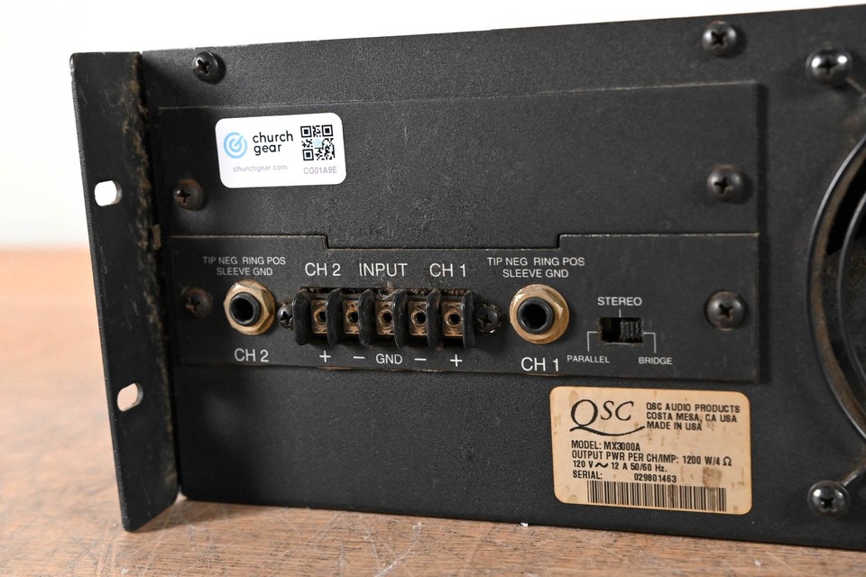 QSC MX 3000a 2-Channel Power Amplifier CG01A9E | eBay