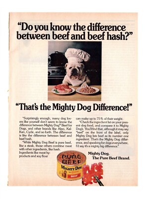 vintage 1980s magazine print ad MIGHTY DOG canned dog food doggy pet | eBay