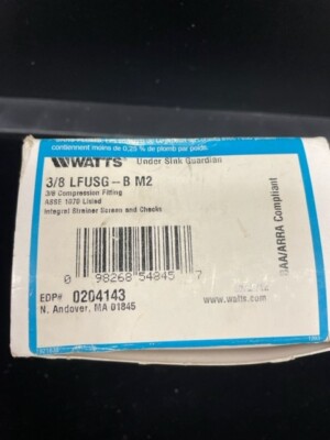Watts Bronze Under Sink Guardian 3/8 LFUSG-B M2 Compression Fitting ...