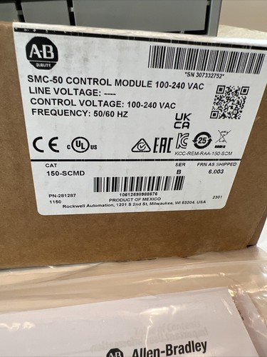 Allen Bradley SMC-50 Smart Motor Controller 100-240 VAC 50/60Hz CAT 150 ...