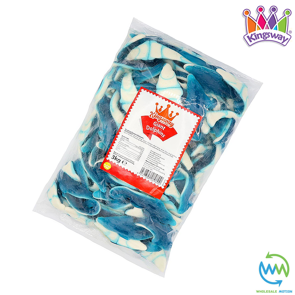GIANT DOLPHINS Sweets GUMMY Candy JELLY Blue Raspberry TREAT Kingsway ...