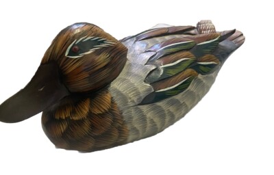 Rustic Hand Carved Fence Post Wood Carved Duck, Hand Painted, One Of A ...