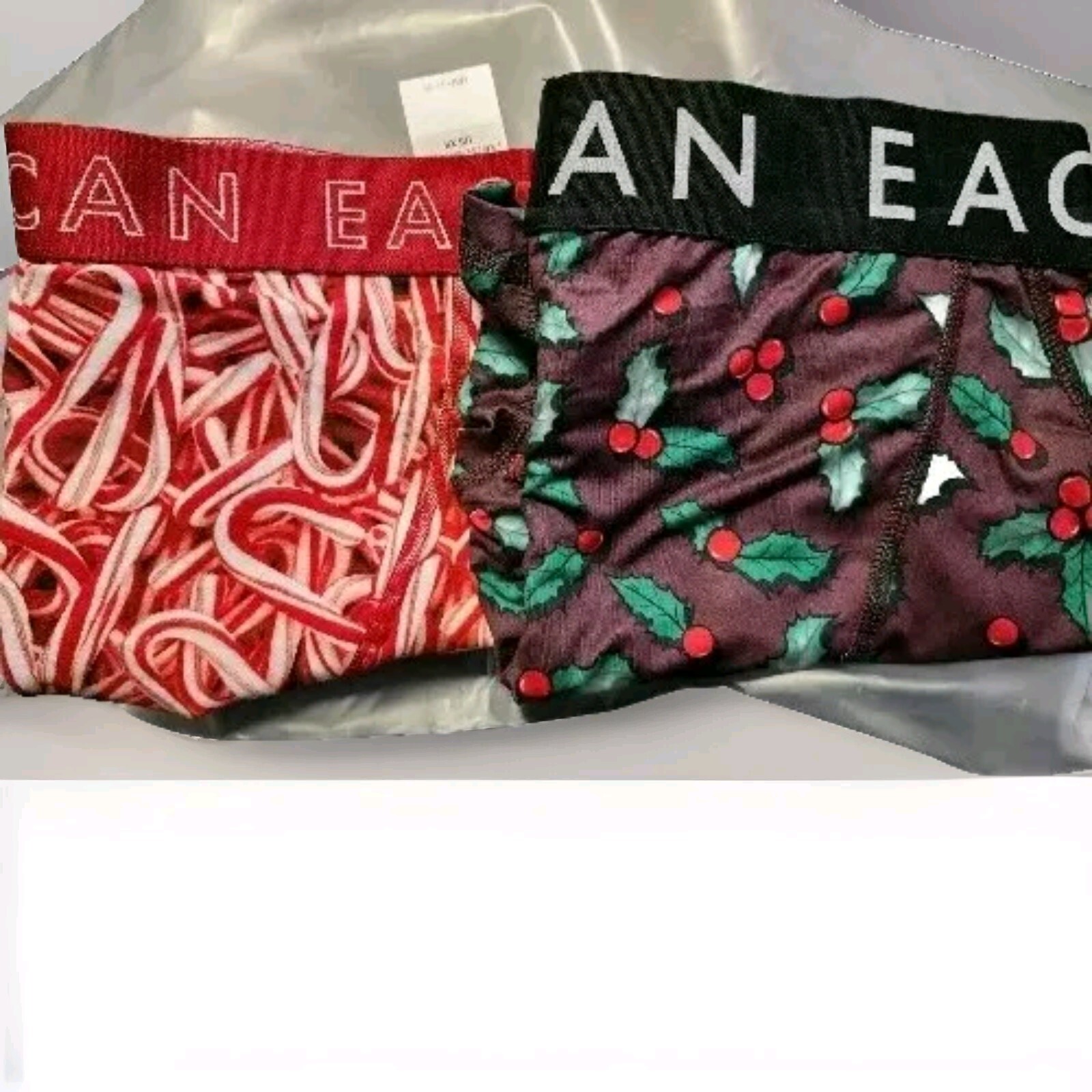 MENS AMERICAN EAGLE CHRISTMAS STRETCH BOXER BRIEF XS LOT FLEX BOXERS ...