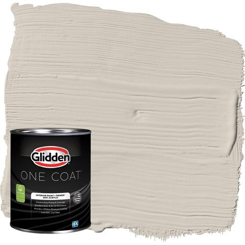 Glidden One Coat 1 qt. Dust Bunny/Beige Eggshell Interior Paint with ...