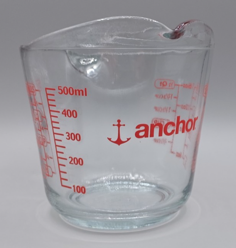 Vintage Anchor Hocking Liquid Measuring Glass 2 Cups Red Letters | eBay