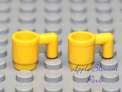 NEW Lego Lot/2 Minifig YELLOW MUGS Minifigure Kitchen Coffee/Food/Drink ...