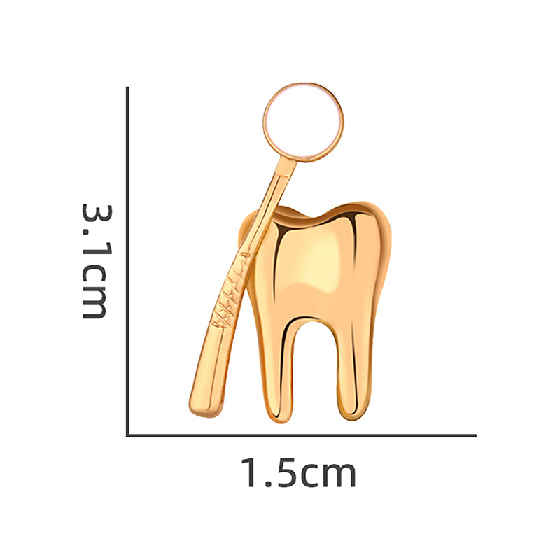 Cartoon Cute Oral Health Pins Geometric Tooth Shape Brooch Backpack ...