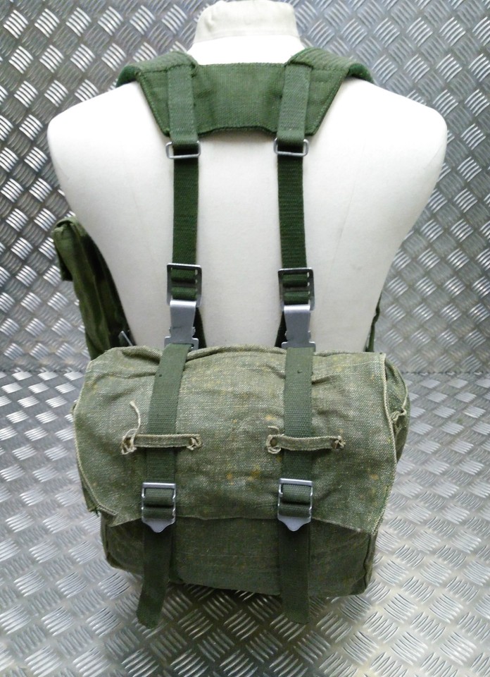 Genuine Vintage Army Webbing Set / Battle Pack Belt And Pouches Heavy ...