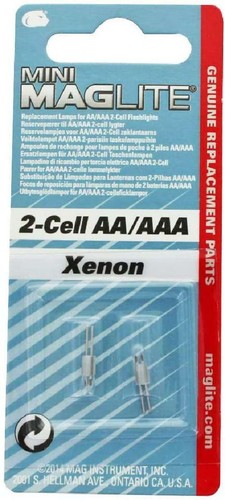 MagLite LM2A001 Mini Mag AA Xenon Bright FLASHLIGHT REPLACEMENT BULBS ...