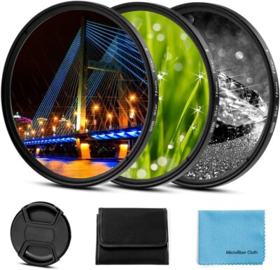 Sedremm Compatible with 72mm Star Filter 3 Pieces Starburst Lens Filter ...