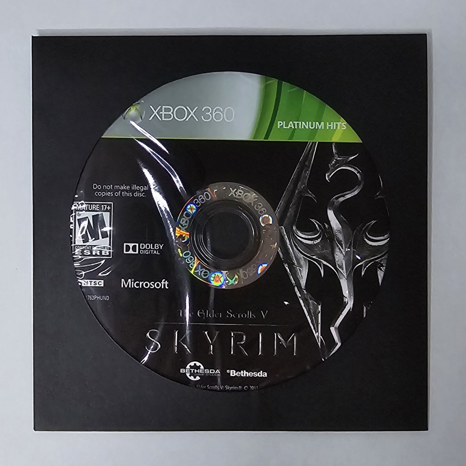 The Elder Scrolls V: Skyrim (Microsoft Xbox 360, 2011) Disc Only - NO ...