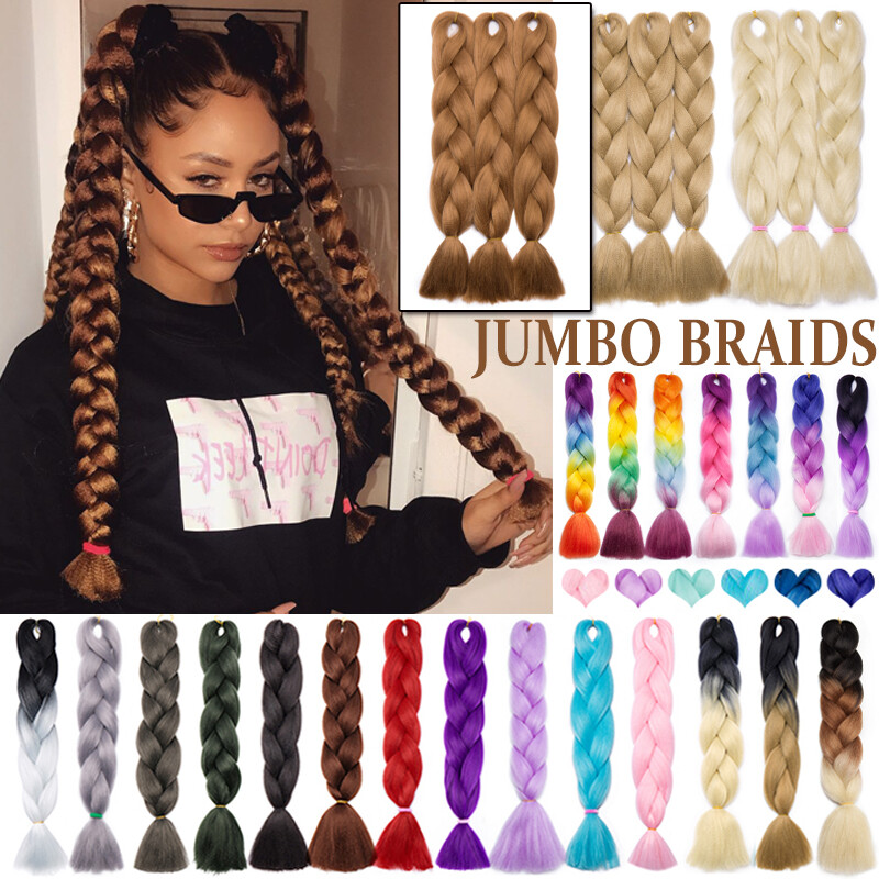 Jumbo Box Braids With Kanekalon Hair 4 JUMBO BRAIDS W/ Kanekalon Hair
