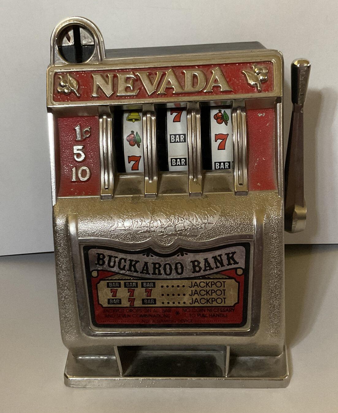 Vintage BUCKAROO BANK Las Vegas Bank Slot Machine Toy Collectible | eBay