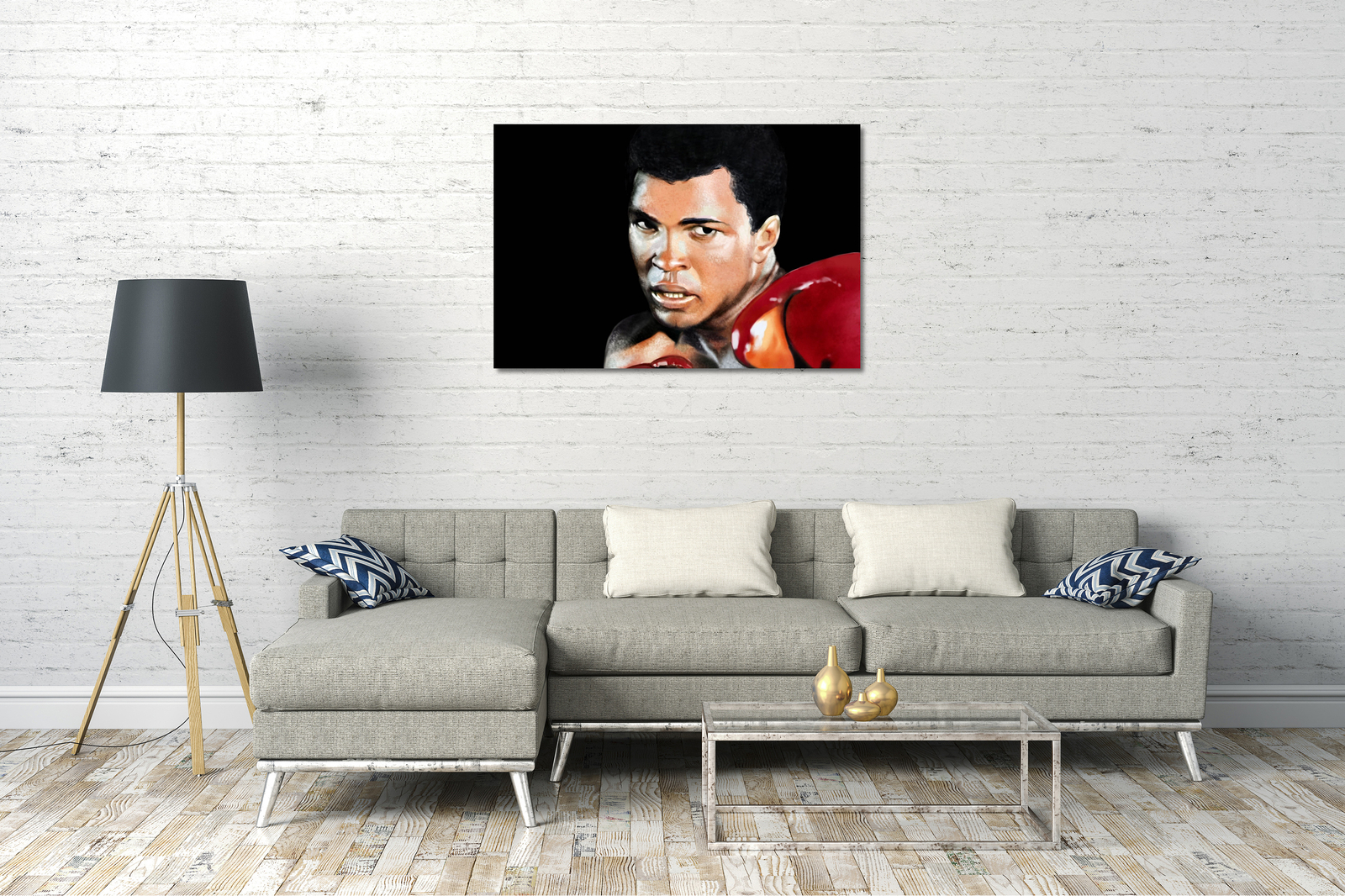 Wandbild Muhammad Ali nach-gemalt rote Box-Handschuhe Potrait | eBay