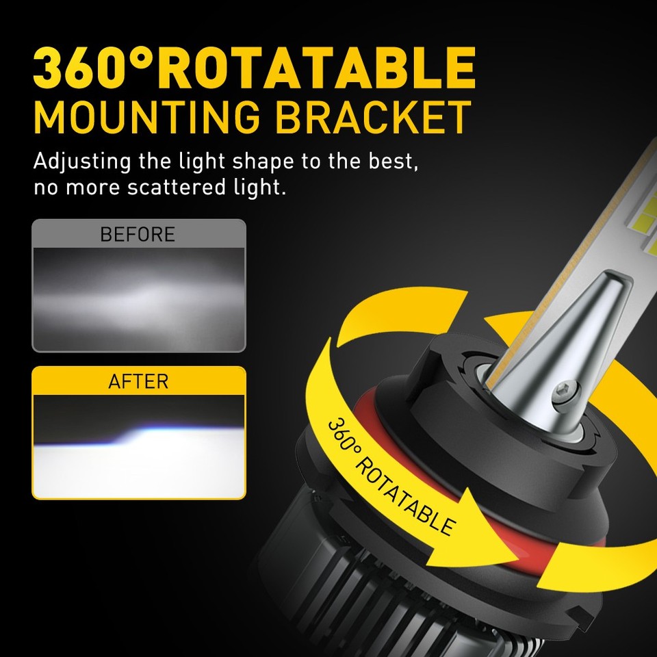 AUXITO 9007 LED Headlight Bulbs High Low Beam Super Bright 6500K White ...