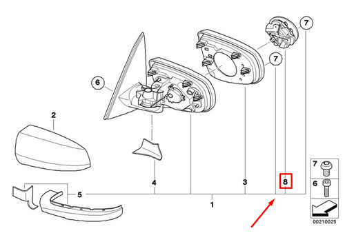 BMW X5 E70 Front Outside Mirror Motor 67136973723 6973723 | eBay UK