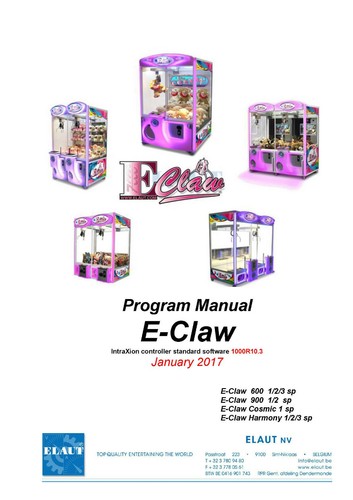 ELAUT - E CLAW MANUAL - COIN OPERATED - ARCADE CRANE - FREE NEXT DAY ...