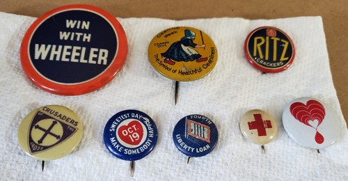 8 Vintage/Antique pinback buttons | eBay