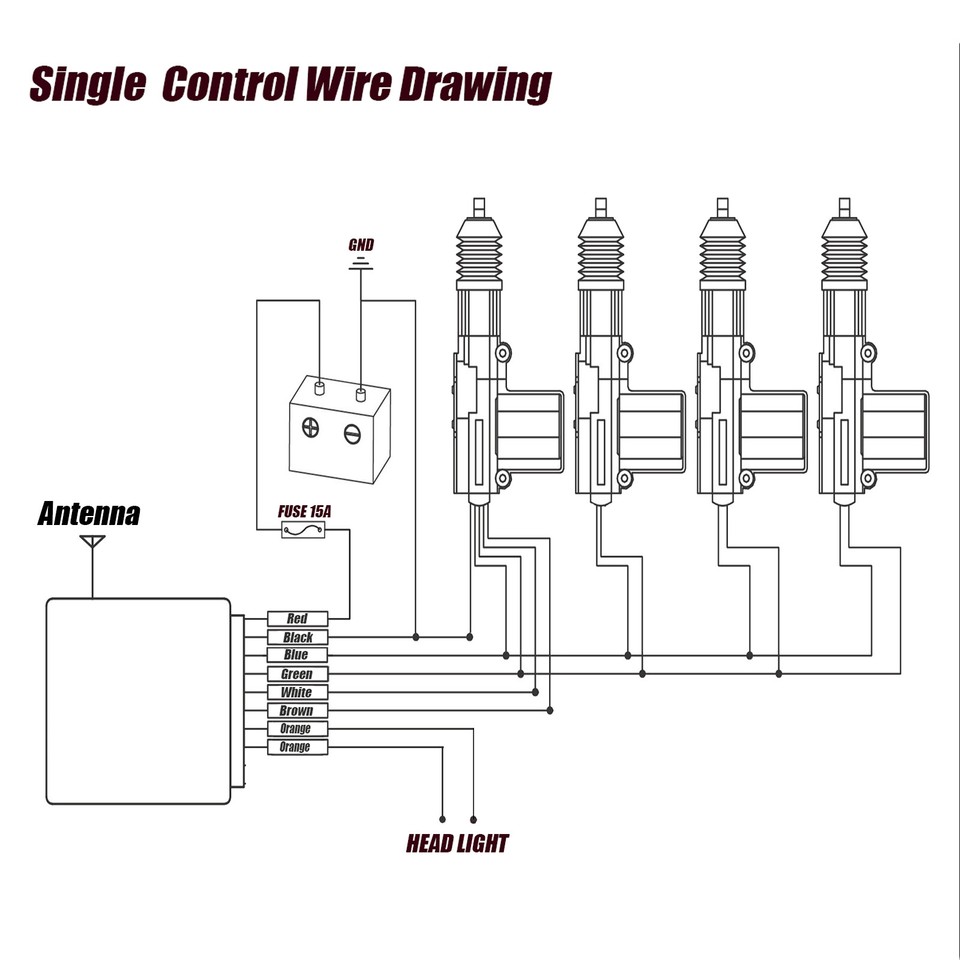 Universal Car 4 Door Kit Keyless Power Lock Entry System Security ...