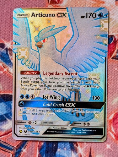 Articuno GX SV54/SV94 Hidden Fates Shiny Vault Holo Card NM Condition ...