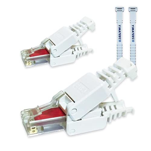 RJ45 Cat6A Connectors Tool-Free Reusable Shielded Ethernet Termination ...