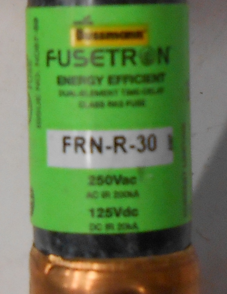 BUSSMANN FUSETRON FRN-R-30 ENERGY EFFICIENT DUAL ELEMENT TIME DELAY ...