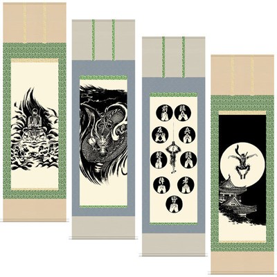 Paintings & Scrolls - Japanese Hanging Scroll Jiku Kakejiku Japan