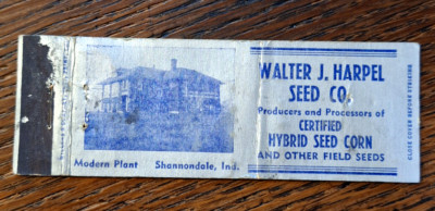 Vintage Matchbook: Walter J. Harpel Seed Co, Shannondale, IN | eBay