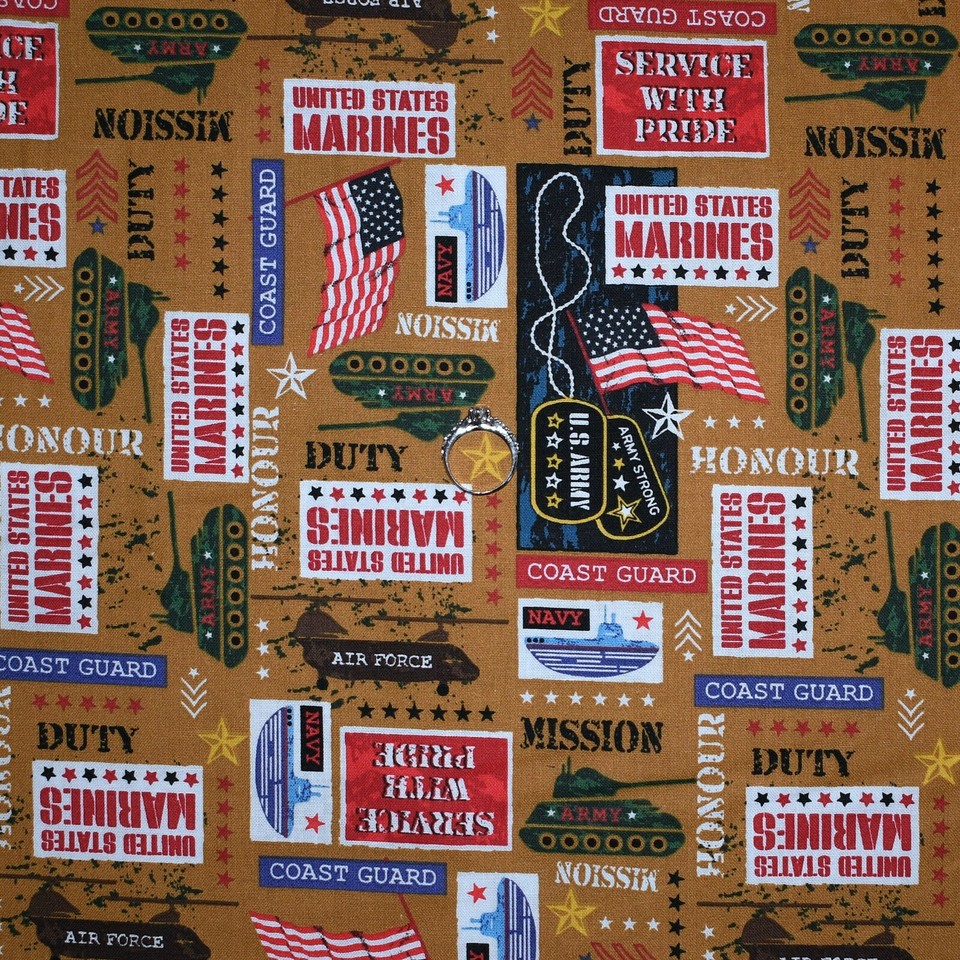 BonEful Cotton Quilt USA Army Seal Gold Logo Symbol Star American Flag ...