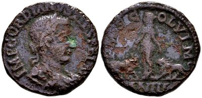 Ancient Rome AD 241 MOESIA VIMINACIUM ROME EMPIRE GORDIAN III LION BULL ...
