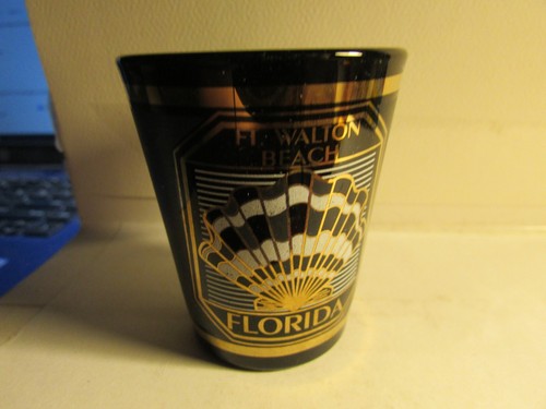 Ft. Walton Beach Florida shell logo on black Standard Shotglass by ...