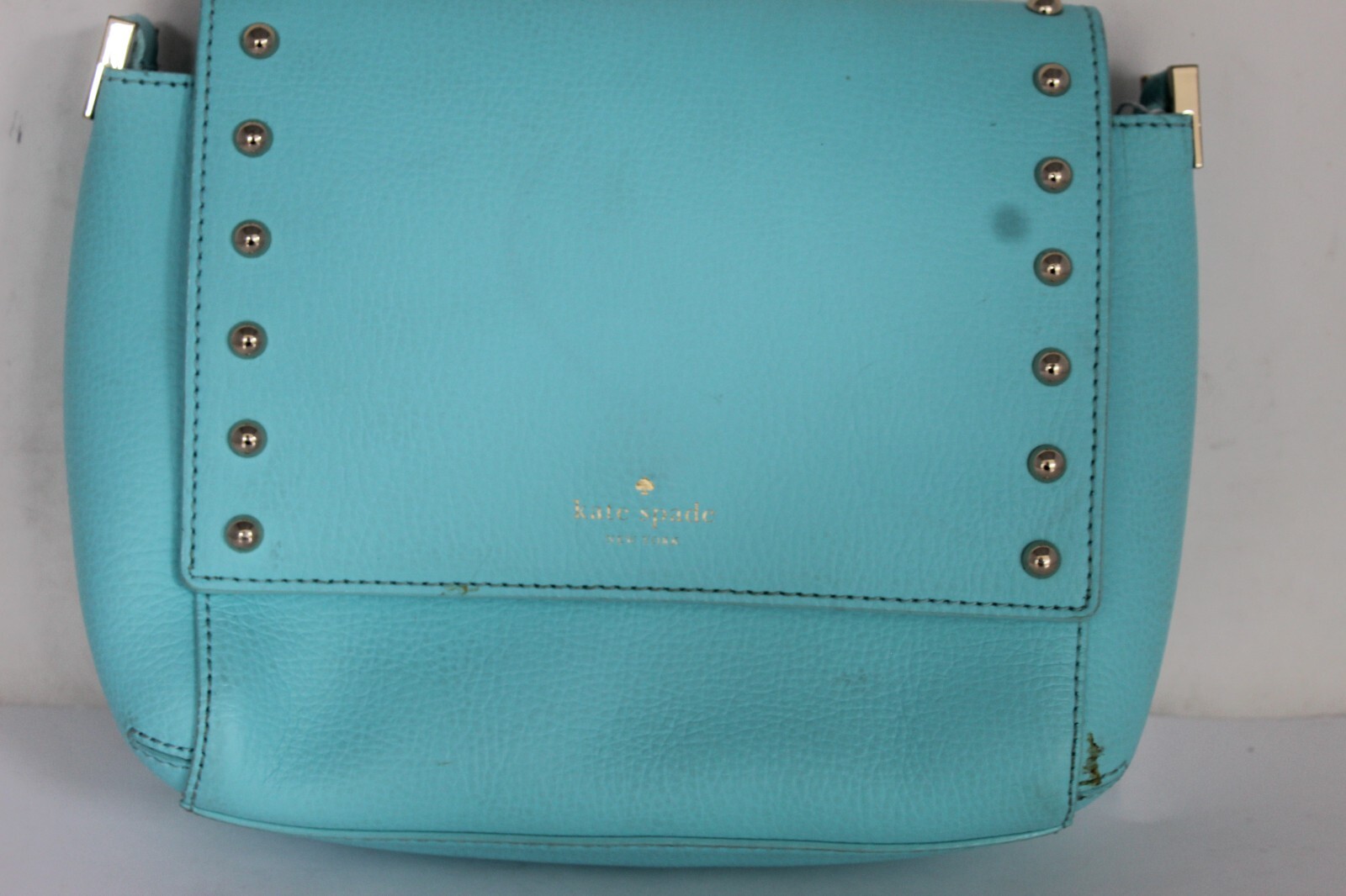 Kate Spade Turquoise/Gold Studded Leather Purse | eBay