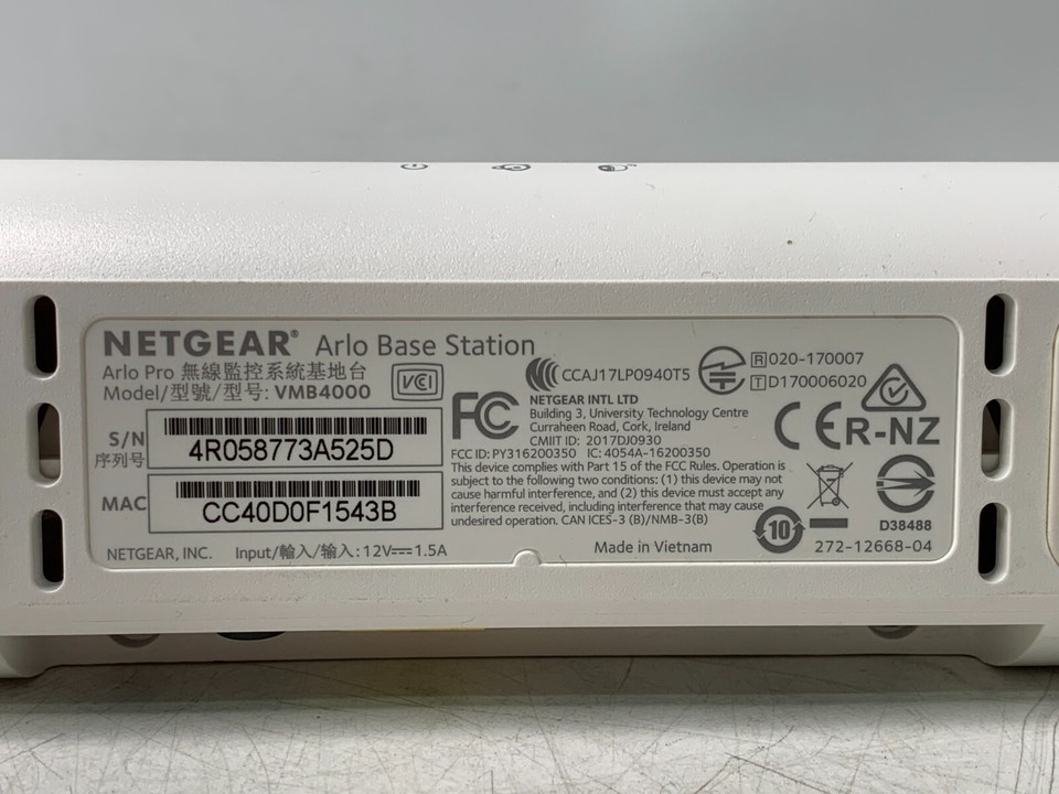 Netgear Arlo VMB4000 Wireless Security Hub Base Station w/ Power ...