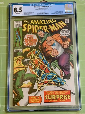 Amazing Spider-Man #85 CGC 8.5/VF+ WhPgs HTF Double Cover/Schemer ...