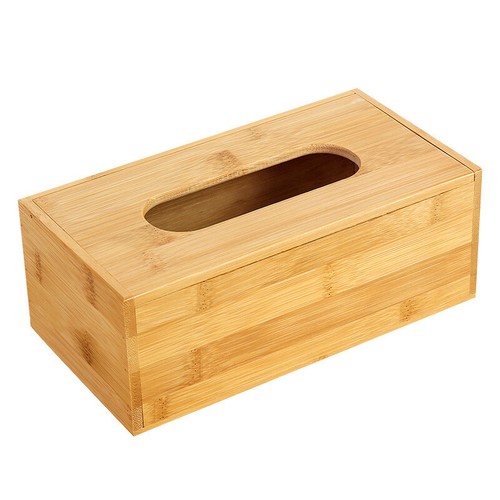Bamboo Wood Tissue Hanky Box Holder Case Dispenser Home Office Bathroom ...