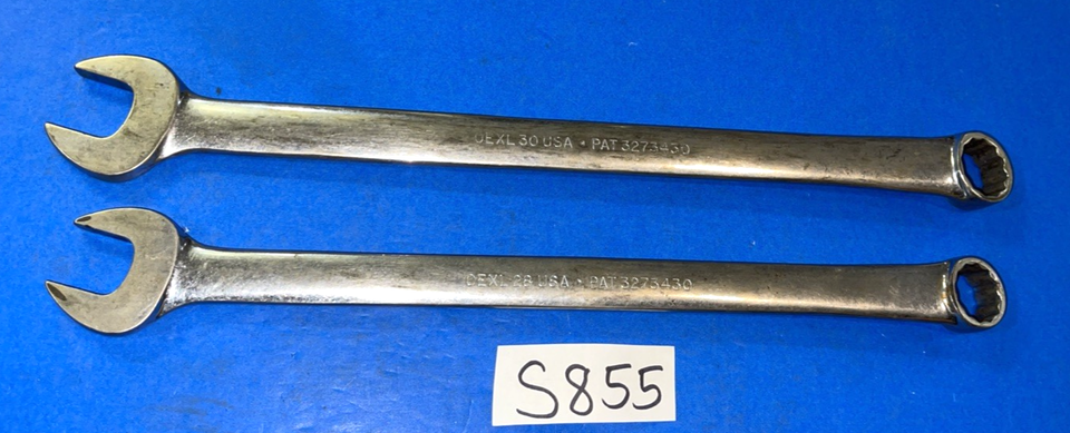 SNAP-ON TOOLS 2 PIECE SAE. EXTRA LONG COMBINATION WRENCHES 7/8 & 15/16 ...