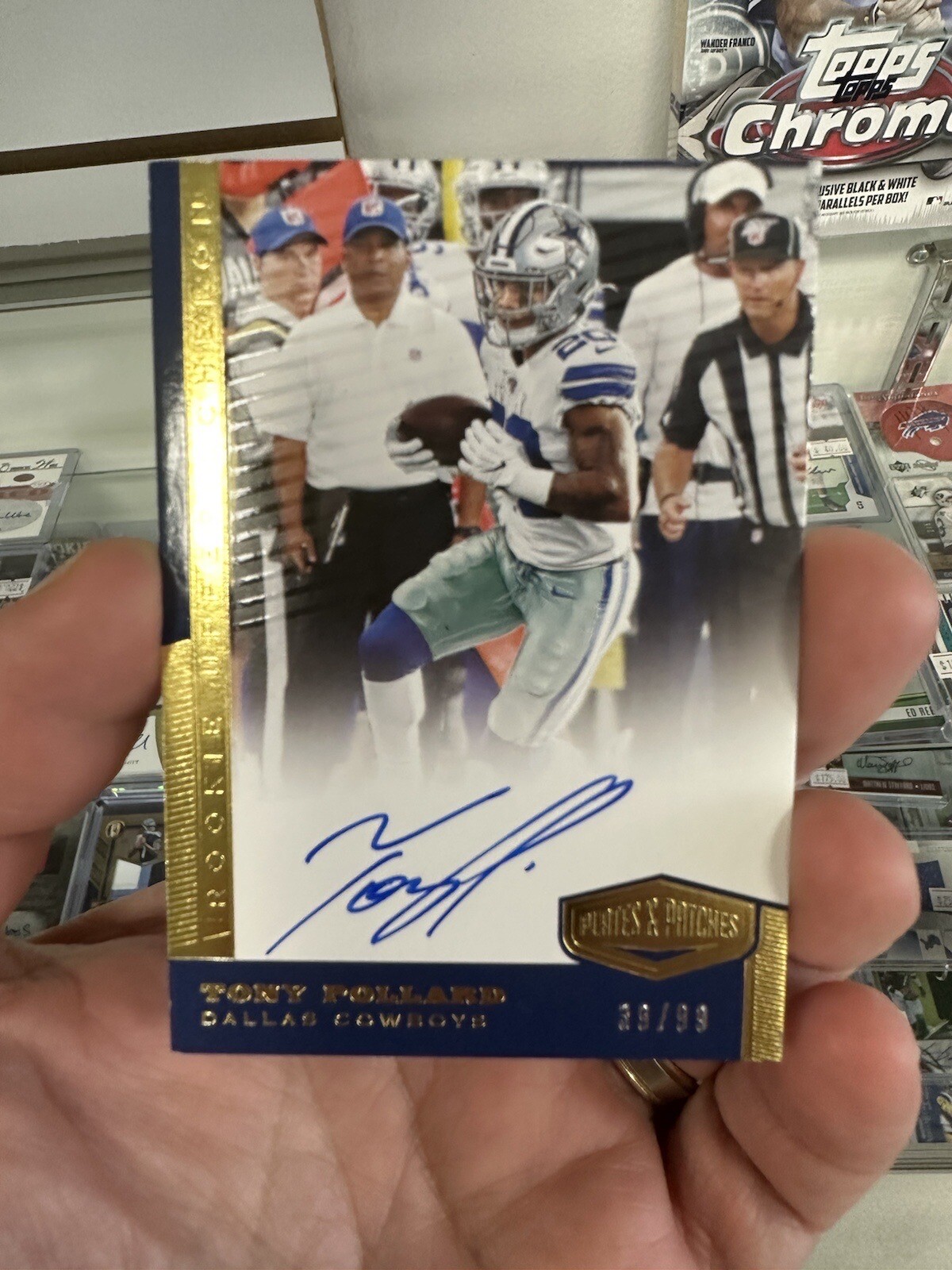 Tony Pollard 2019 Panini Plates And Patches Rookie Auto on Card /99 ...