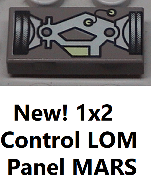 Lego Control Arm Panel 1x2 Tile Printed Life on Mars Mechanical Alien ...