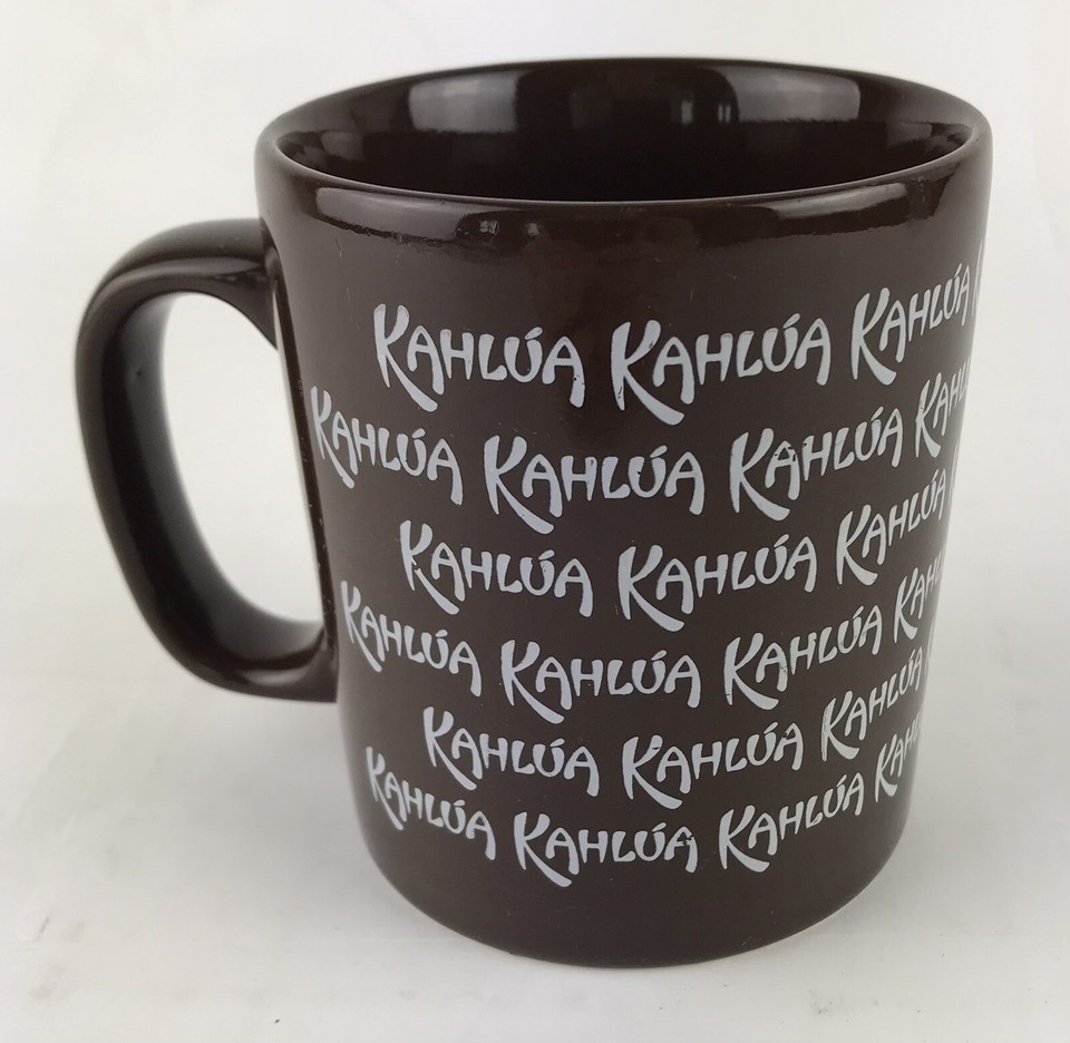 Kahlua Coffee Liqueur Mug Cup Dark Chocolate Brown White Logo Vintage ...