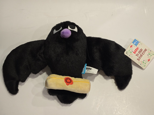 Bark Plush Dog Toy Ye Olde Scroll Crow for dogs size M/L Floppy Wings ...