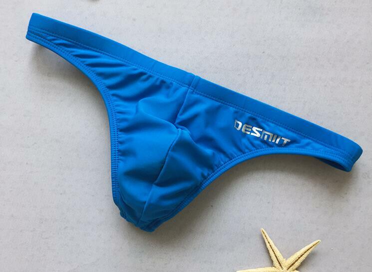 Desmiit Men Bikini Solid Swimwear Sexy Low Rise Beach Sunbathing Thongs ...