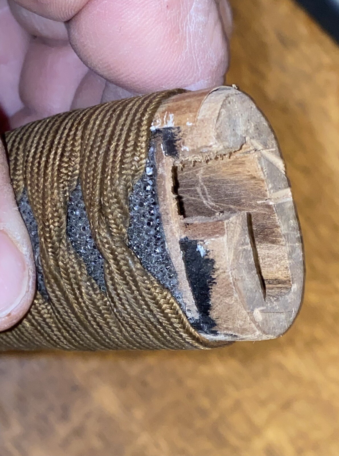 OLD ANTIQUE SWORD JAPANESE NIPPON KYO GUNTO HANDLE ONLY +WOOD SHEATH ...