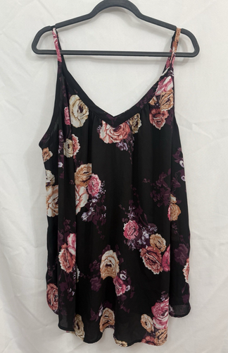 Torrid Black Floral Cami Tank Top Womens Size 3X 22/24 Semi Sheer | eBay