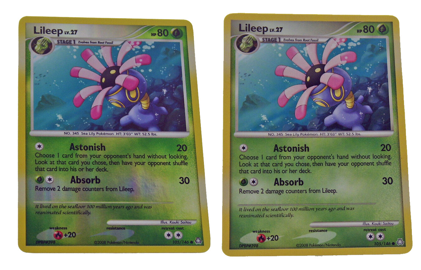 Lileep 105/146 Reverse Holo + Lileep Non Holo Legends Awakened NM+ ...