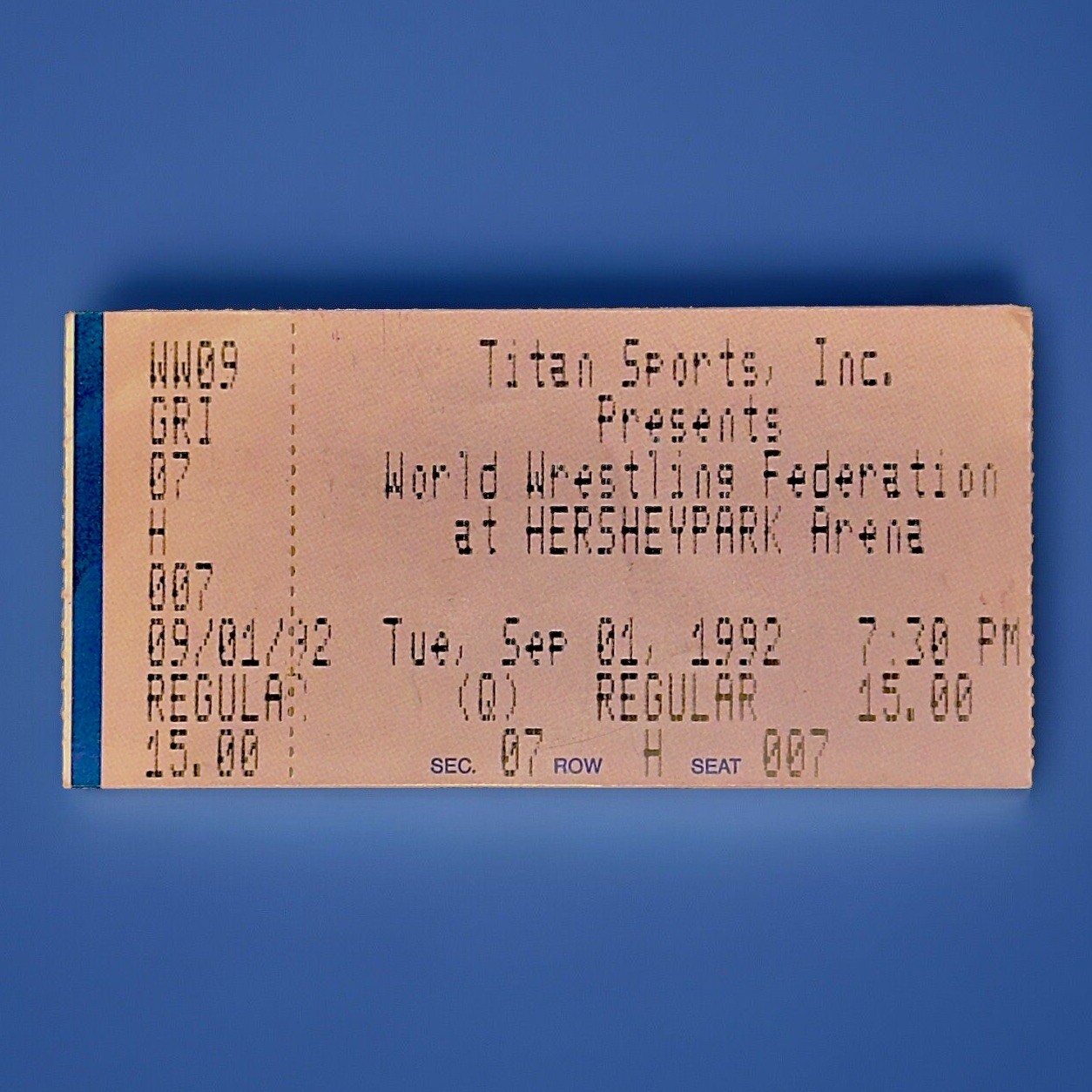 WWF Ticket Stub 9-1-1992 Yokozuna (Kokina) & The Ultimate Maniacs Make ...