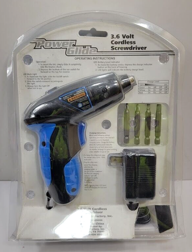 New Power Glide brand 3.6 volt cordless screwdriver- 4 bits included | eBay