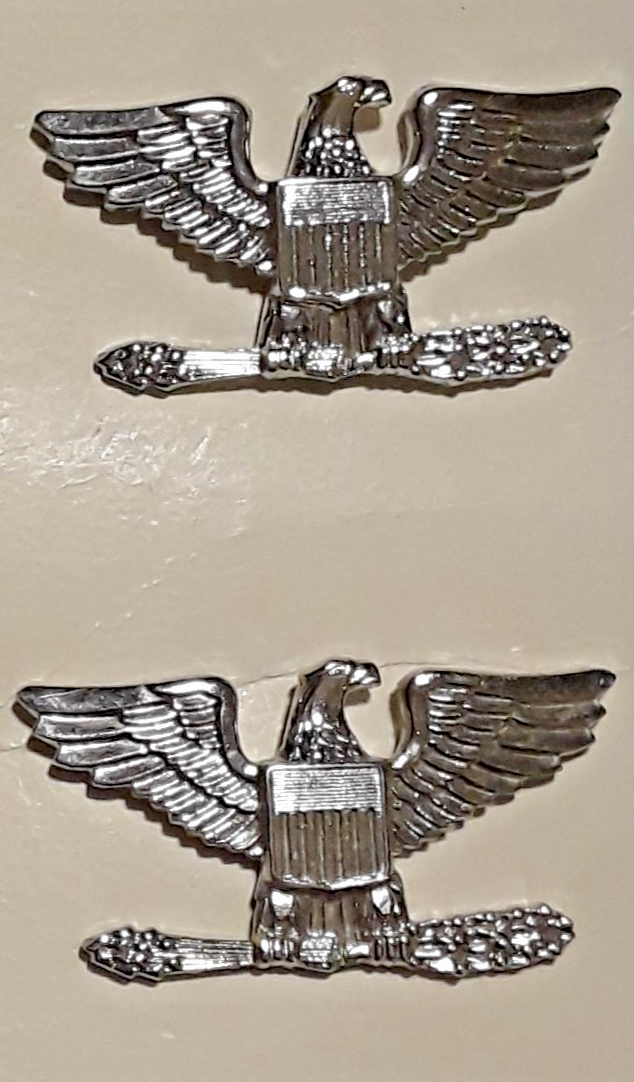 Military Rank Pins Colonel Eagle Insignia IIC GI, V21 USA Silver Tone ...